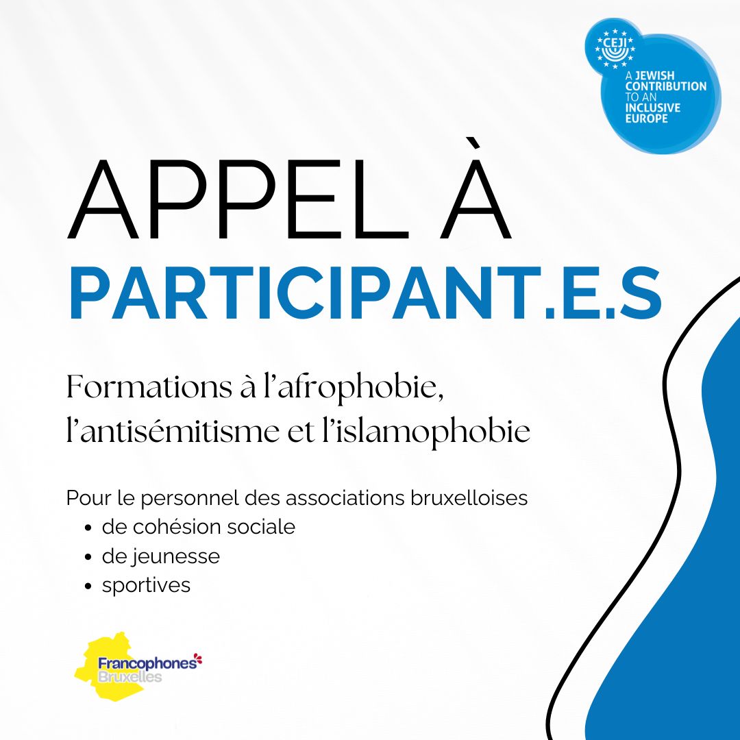 Appel à participant.e.s – Formations contre l’afrophobie, l’antisémitisme et l’islamophobie | CEJI